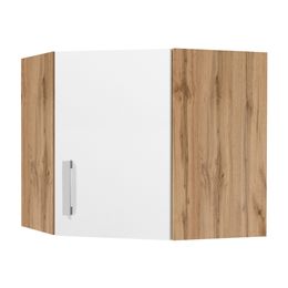 Eckh&auml;ngeschrank KOCHSTATION "KS-Toronto, Breite 60 x 60 cm", wei&szlig; (wei&szlig;, wotaneiche), B:60cm H:57cm T:34cm, Holzwerkstoff, Schr&auml;nke, Eckh&auml;ngeschrank