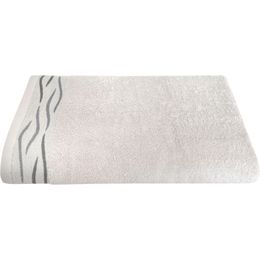 Duschtuch Dyckhoff "Wave", silber, B:70cm L:140cm, Frottier, Baumwolle, Handt&uuml;cher, Duschtuch, mit Jacquard-Bord&uuml;re