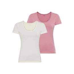 T-Shirt HUGO UNDERWEAR, Damen, Gr. XS, open pink 691, Jersey, Obermaterial: 95% Baumwolle, 5% Elasthan, Basic, regular fit, Rundhals, Shirts T-Shirt, regular fit, Rundhals