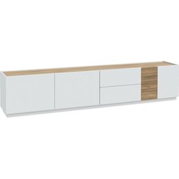 Lowboard FORTE "LewisvilleTV-Board, TV-Schrank", grau (secret grau, valencia eiche), B:239,4cm H:50,4cm T:41cm, Holzwerkstoff, Sideboards, Lowboard