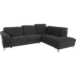 Ecksofa COTTA "Teresa L-Form", braun (mud), B:293cm H:84cm T:232cm, Chenille (90% Polyester; 10% Polyamid );Struktur (100% Polyester ), Sofas, Ecksofa, mit Kopfteilverstellung, wahlweise mit Bettfunktion
