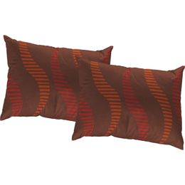 Dekokissen WIRTH "LUPARA" Gr. 2, rot (rot, gemustert), B:50cm L:50cm, Baumwolle, Polyester, Dekokissen_Sitzkissen_Kissenh&uuml;llen, Dekokissen, Kissenh&uuml;lle ohne F&uuml;llung, 2 St&uuml;ck