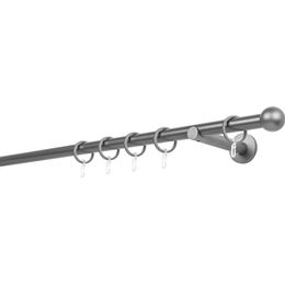 Gardinenstange mydeco "20mm Ball Wandtr&auml;ger 12 cm", grau (anthrazit), L:190cm, Gardinenstangen, Gardinenstange