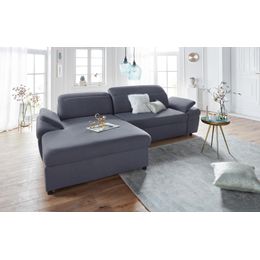 Ecksofa exxpo - SOFA FASHION "Kyoto, inkl. Kopfteil- und Armteilverstellung, hoher Sitzkomfort", grau, B:278cm H:98cm T:165cm, Sofas, Ecksofa, wahlweise mit Bettfunktion und Bettkasten, hochwertige Bez&uuml;ge, L-Form