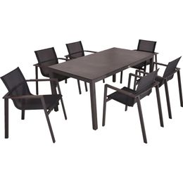 Garten-Essgruppe Garden Pleasure "SOPHIA", grau, Aluminium, Sitzm&ouml;bel-Sets, Garten-Essgruppe