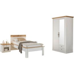 Schlafzimmer-Set OTTO HOME "Westminster", wei&szlig;, B/H: 90cm x 200cm, Schlafzimmerm&ouml;bel-Sets, Schlafzimmer-Set, beinhaltet 1 Bett, Kleiderschrank 2-t&uuml;rig und 1 Nachtkommode