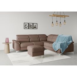Sit & More Ecksofa SIT & MORE "Sinatra L-Form", braun (espresso), B:251cm H:85cm T:231cm, 98% Polyester, 2% Polyamid, Sofas, Ecksofa, optional mit Kopfteilverstellung und Armteilfunktion