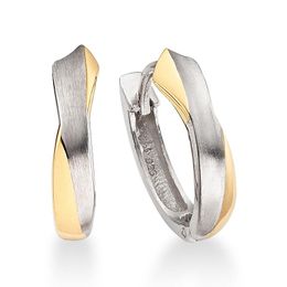 Paar Creolen Bruno Banani "Schmuck Geschenk Silber 925 Ohrschmuck Ohrringe", gold (silberfarben, gelbgoldfarben), Ohrringe, Damen, 15,3mm, Silber 925 (Sterlingsilber), Paar Creolen