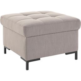 Hocker OTTO products "Grazzo", grau (taupe), B:64cm H:43cm T:64cm, 100% Polyester (recycelt), Hocker, Hocker, hochwertige Stoffe aus recyceltem Material, Steppung im Sitzbereich