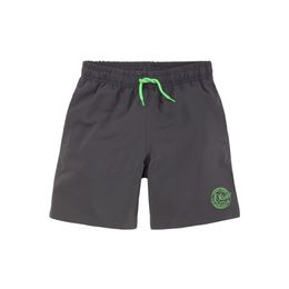 Badeshorts s.Oliver, Jungen, Gr. 158/164, N-Gr, grau, Polyester, Badehosen Badeshorts, mit seitlichem Logodruck