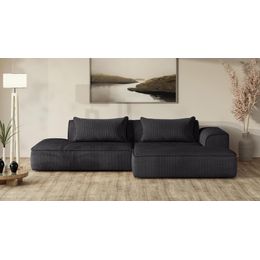 Ecksofa exxpo - SOFA FASHION "Billund modernes Designsofa, bequem und elegant, Breite 294cm, L-Form", anthrazit, B:294cm H:71cm T:165cm, Sofas, Ecksofa, modern, L-form, Wellenfedern, inklusive 2x Nierenkissen