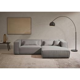 Ecksofa "PIARA mit Kedernaht, Cord, Leinenoptik o. Strukturstoff, Couch, L-Form", grau (anthrazit), B:267cm H:66cm T:167cm, 100% Polyester, LeGer Home by Lena Gercke, Sofas, Ecksofa, wahlweise Ottomane rechts/links, schwarze F&uuml;&szlig;e, bequemer Sitzkomfort