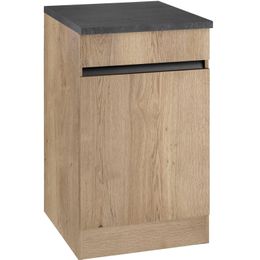Unterschrank Optifit "Roth", braun (wildeichefarben, wildeichefarben), B:50cm H:88cm T:60cm, Schr&auml;nke, Unterschrank, Breite 50 cm