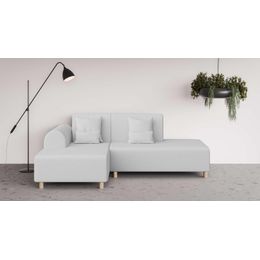 Ecksofa OTTO HOME "Suyala", grau (hellgrau), B:258cm H:85cm T:168cm, 100% Polyester, Sofas, Ecksofa, L-Form mit Hocker