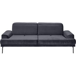 3-Sitzer Musterring "MR 4580", blau (navy), B:228cm H:79cm T:130cm, 100% Polyester, Sofas, 3-Sitzer, inkl. Kopf- und Sitztiefenverstellung, Fu&szlig; schwarz, B228 x T103 cm