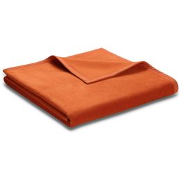 Wohndecke Biederlack "Unicolour", orange (terra), B:150cm L:200cm, Baumwolle, Polyacryl, Polyester, Wohndecken, Wohndecke, in vielen Farben