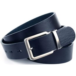 Lederg&uuml;rtel Anthoni Crown, Herren, Gr. 110, blau, Leder, unifarben, G&uuml;rtel Lederg&uuml;rtel, 3,5 cm breiter Casual-Volllederg&uuml;rtel