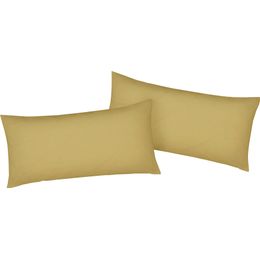 Kissenbezug bellana "Mako-Jersey-Exclusiv", beige (weizen), B:80cm L:40cm, Baumwolle, Obermaterial: 100% Baumwolle, Kissenbez&uuml;ge, Kissenbezug, aus reiner Baumwolle