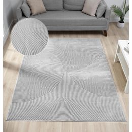 Teppich OTTO HOME "Bentori, Hoch-Tief-Struktur, Scandi" Gr. 6, grau, B:200cm H:11mm L:300cm, Kunstfaser, Teppiche, Teppich, Modernes Design mit Boho-Charme, Wohnzimmer, Schlafzimmer