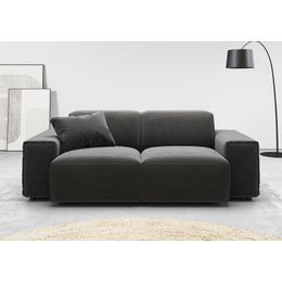 2-Sitzer Home Affaire "Glimminge auch in Breitcord + Feincord + Easy care-Bezug", grau (anthrazit), B:194cm H:71cm T:101cm, 95% Polyester, 5% Nylon, Sofas, 2-Sitzer, besondere Kedern&auml;hte,, Zierkissen