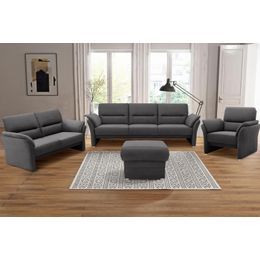 3-Sitzer DOMO collection "Pina, schmale Armlehnen, mit Federkern, kompakt & elegant", grau (anthrazit), B:219cm H:95cm T:88cm, 100% Polyester, Sofas, 3-Sitzer, Hoher Sitzkomfort, Luxus-Microfaser weich, anthrazit, Breite 219 cm