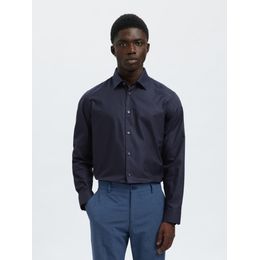 Langarmhemd Selected "SLHSLIMCLARK SHIRT LS NOOS", Herren, Gr. S, N-Gr, blau (sky captain), Web, Obermaterial: 100% Baumwolle, unifarben, slim fit, 2-Knopf-Manschette, Hemden Langarmhemd