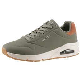 Sneaker Skechers "UNO-SUITED ON AIR", Herren, Gr. 46, gr&uuml;n (olivgr&uuml;n), Lederimitat, Veloursleder, Schuhe Sneaker, Freizeitschuh, Halbschuh, Schn&uuml;rschuh mit modischer Keilsohle, Topseller