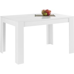 Esstisch Home Affaire "Firenze", wei&szlig;, B:137cm H:79cm T:90cm, Tische, Esstisch, Beite 137-185 cm, inkl. Ansteckplatte