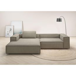 Ecksofa Home Affaire "Watertown, modernes XXL L-Form, 306 cm breit", grau (taupe), B:306cm H:68cm T:191cm, 100% Polyester, Sofas, Ecksofa, Gro&szlig;z&uuml;giges Lounge-Sofa mit viel Platz f&uuml;r die Familie