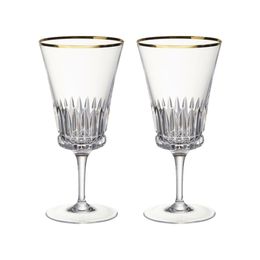 Villeroy & Boch Glas VILLEROY & BOCH "Wasserkelche Grand Royal Gold 250 ml 2er Set transparent-gold", bunt (transparent, gold), Glas, Trinkgef&auml;&szlig;e, Glas