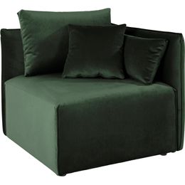 Sofa-Eckelement OTTO HOME "N&ouml;re", gr&uuml;n (dunkelgr&uuml;n), B:90cm H:74cm T:90cm, Samtoptik (100% Polyester);Struktur (100% Polypropylene);Luxus-Microfaser Lederoptik (100% Polyester);Struktur fein (100% Polyester);Webstoff (100% Polyester);Baumwoll-/Leinenmix (60% Baumwoll, 40% Leinen), Polsterelemente, Sofa-Eckelement, Modul - zum Zusammenstellen; in vielen Bezugsqualit&auml;ten und Farben