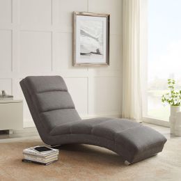 Relaxliege Salesfever "Komfortable Relaxliege", grau (grau, chrom), B:60cm H:82cm T:170cm, Strukturstoff (100% Polyester), Metall, Sofas, Relaxliege, Quergesteppt, Oeko-Tex zertifizierter Bezug, PFC-frei
