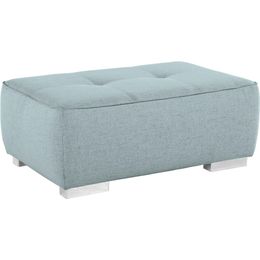 Hocker Home Affaire "Sapporo", blau (aqua), B:100cm H:40cm T:66cm, Luxus-Microfaser weich (90% Polyester, 10% Polyacryl);Struktur impr&auml;gniert (100% Polyester);Struktur fein (100% Polyester), Hocker, Hocker