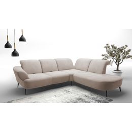Sit & More Ecksofa SIT & MORE "Dance, L-Form, inkl. Sitztiefenverstellung", grau (elefant), B:302cm H:91cm T:270cm, 100%Polyester, Sofas, Ecksofa, inkl. Click&Seat, optional mit Kopfteilverstellung