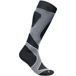 Sportsocken Bauerfeind "Run Performance Compression Socks", Herren, Gr. 38-40, schwarz (schwarz, l), Obermaterial: 57% Baumwolle, 41% Polyester, 2% Elasthan, Socken Sportsocken, mit Kompression
