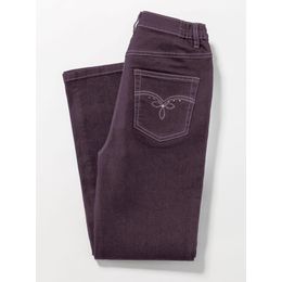 5-Pocket-Jeans Classic Basics, Damen, Gr. 50, Normalgr&ouml;&szlig;en, lila (aubergine), 98% Baumwolle, 2% Elasthan, unifarben, lang, Jeans 5-Pocket-Jeans