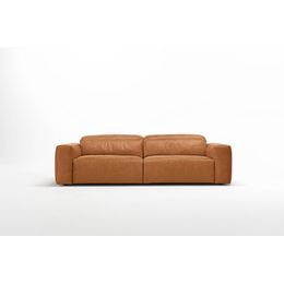 2,5-Sitzer Egoitaliano "Beverly, Designsofa mit erstklassigem Sitzkomfort und tollen Details", braun (cognac), B:242cm H:95cm T:109cm, Luxus-Micofaser Lederoptik (100% Polyester) ist ein neues technisches Gewebe mit einem visuellen und taktilen Aspekt, der dem Nubuk sehr nahe kommt, mit innovativen Eigenschaften. Seine au&szlig;erordentliche Weichheit kommt von einem exklusiven Produktionsprozess, der U