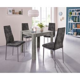 Essgruppe OTTO HOME, grau (hellbeton, anthrazit), B:80cm, FSC-zertifizierter Holzwerkstoff, Sitzm&ouml;bel-Sets, Essgruppe, Tischgruppe f&uuml;r kleine R&auml;ume