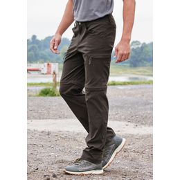 Trekkinghose John Devin, Herren, Gr. 56, N-Gr, schwarz (dunkeloliv), Obermaterial: 95% Polyamid, 5% Elasthan, unifarben, Basic kn&ouml;chellang, Hosen Trekkinghose, Wanderhose mit Zipp- Off Beinen