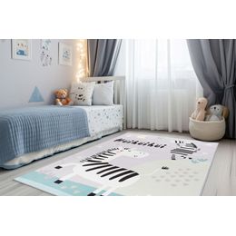 Kinderteppich Obsession "Magic Kids ML 103", grau, B:115cm H:8mm L:160cm, Polyester, Teppiche, Kinderteppich, niedliches Zebra Motiv, waschbar, Kinderzimmer