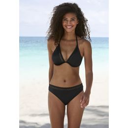 B&uuml;gel-Bikini-Top s.Oliver "Aiko", Damen, Gr. 40, Cup F, schwarz, Microfaser, Microfaser, Polyamid, unifarben, Basic, Bikini-Oberteile B&uuml;gel-Bikini-Top, mit H&auml;keloptik