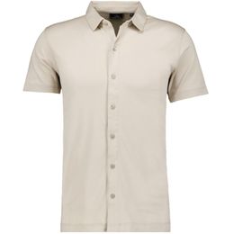 Poloshirt Ragman, Herren, Gr. S, beige (hell, beige, 209), Popeline, Baumwolle, regular fit, ohne Ausschnitt, Shirts Poloshirt
