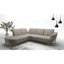 Sit & More Ecksofa SIT & MORE "Dance, L-Form, inkl. Sitztiefenverstellung", grau (taupe), B:302cm H:91cm T:270cm, 95%Polyester 5%Polyamid, Sofas, Ecksofa, inkl. Click&Seat, optional mit Kopfteilverstellung