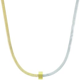 Kette mit Anh&auml;nger Amor "2039971", gelb (gelbgoldfarben, edelstahlfarben), Halsketten, Damen, Edelstahl, L: 45 B: 2,9mm, Kette mit Anh&auml;nger, B:2,9mm