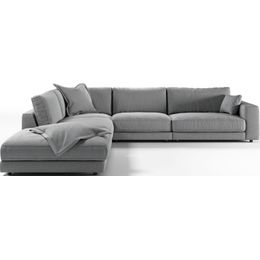 Ecksofa 3C CANDY "Enisa II, bequem und komfortabel, gro&szlig;es Familiensofa, L-Form", grau, B:365cm H:86cm T:322cm, 85% Polyester, 15% Viskose, Sofas, Ecksofa, incl. 3 Flatterkissen, wahlweise mit Flecken-Schutz-Bezug Easy care