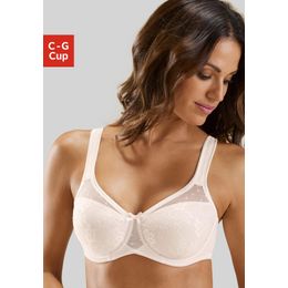 Minimizer-BH Nuance, Damen, Gr. 105, Cup E, beige (puder), Spitze, Obermaterial: 79% Polyamid, 15% Polyester, 6% Elasthan, BHs Minimizer-BH, mit unterlegter Jacquardspitze, Dessous, Topseller
