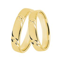 Trauring DOOSTI "Schmuck Geschenk Silber 925 Trauring Ehering Partnerring LIEBE" Gr. 52, gold (gelbgoldfarben), Fingerringe, Damen, 52, Silber 925 (Sterlingsilber), 4mm, Trauring