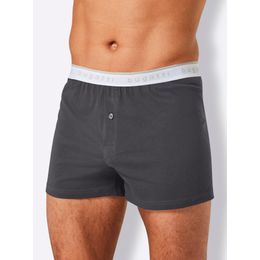 Boxershorts Bugatti, Herren, Gr. 8, 2 Stk., blau (marine, grau), 100% Baumwolle, Unterhosen Boxershorts