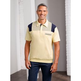 Poloshirt CLASSIC "Poloshirt", Herren, Gr. 56/58, blau (vanille, marine), 100% Baumwolle, gemustert, mehrfarbig, ohne Ausschnitt, Shirts Poloshirt
