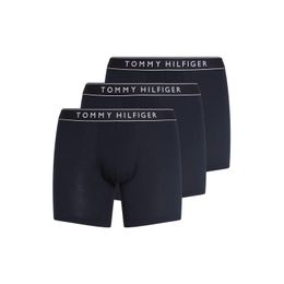 Boxer "3P BOXER BRIEF DTM", Herren, Gr. M (50), 3 Stk., blau (des sky, des sky, des sky), Jersey, Obermaterial: 95% Baumwolle, 5% Elasthan, Tommy Hilfiger Underwear, unifarben, k&ouml;rpernah, Unterhosen Boxer, mit Logobund